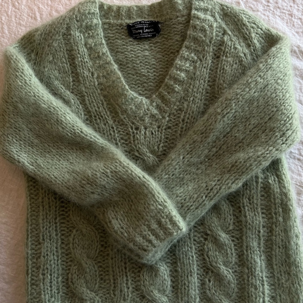 Sage Green Wool Knit Sweater - Gem